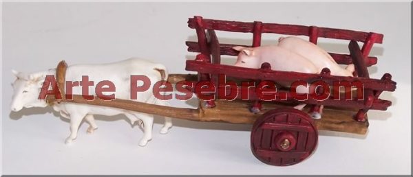 Carro con cerdos - Arte Pesebre